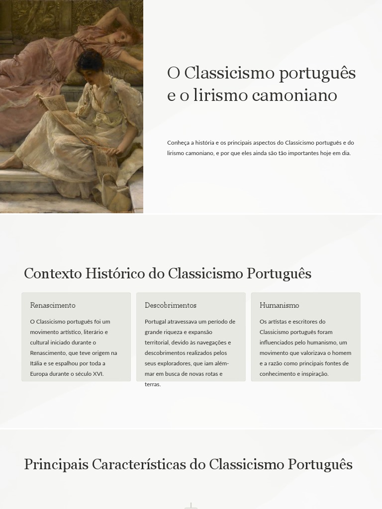 O Classicismo Portugues e o Lirismo Camoniano | PDF | Classicismo | Portugal