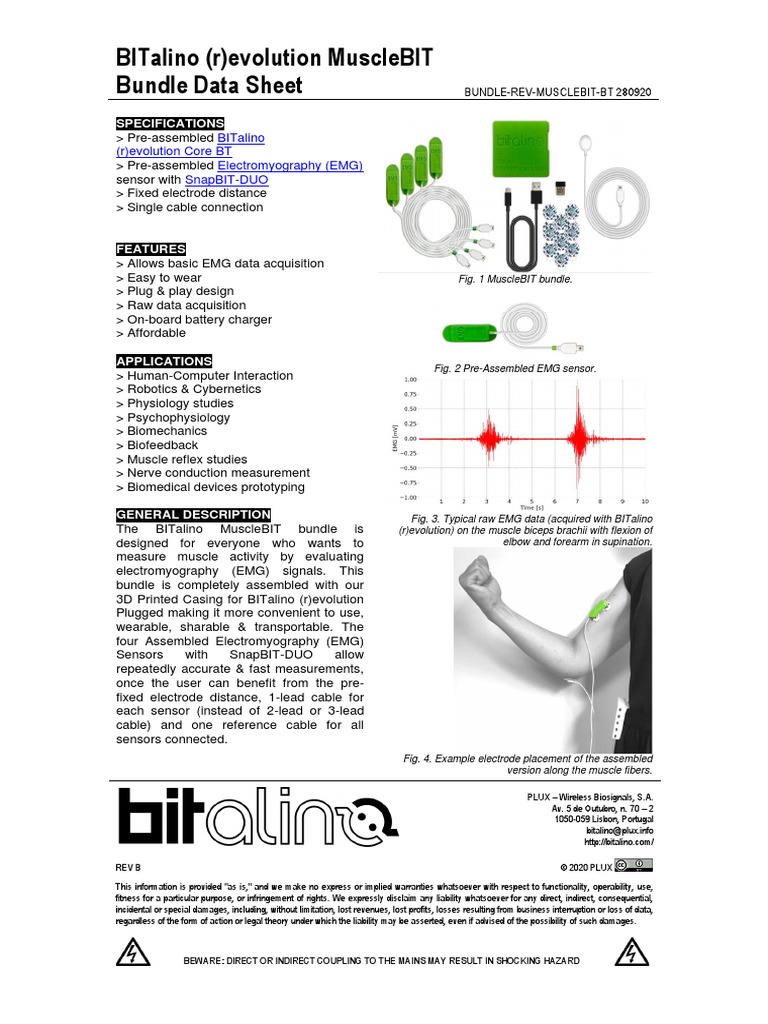 Bitalino Musclebit Bundle Datasheet Revb | PDF | Electromyography