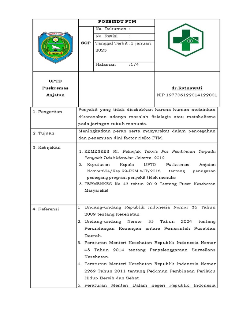 Sop POSBINDU PTM | PDF | Pengembangan Diri | Sains & Matematika
