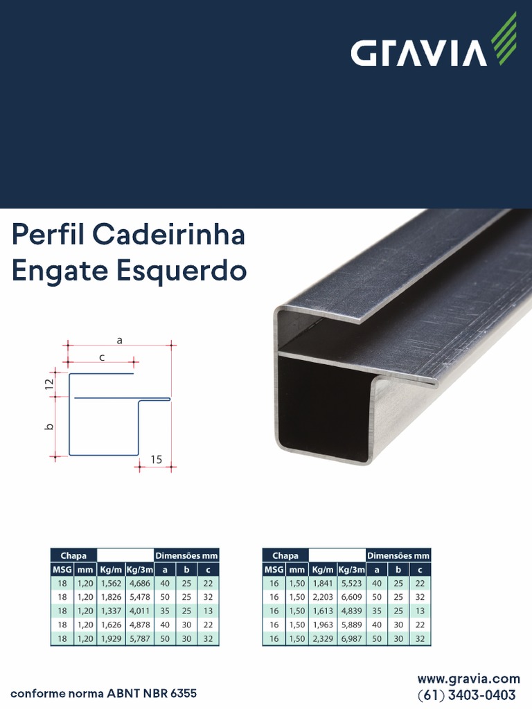 Gravia-Catalogo-Perfil Cadeirinha Engate Esquerdo | PDF
