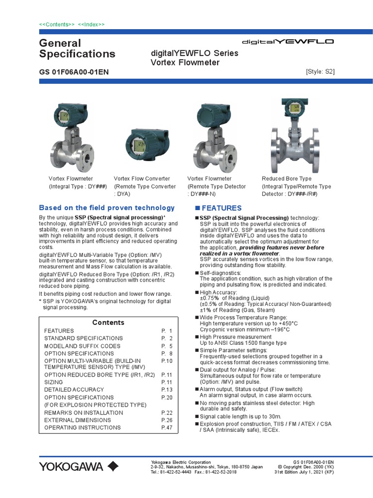 Yokogawa Fit Vortex | PDF | Flow Measurement | Power Supply