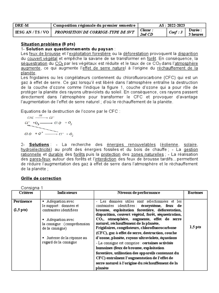 SVT 2nde CD Corrigé | PDF