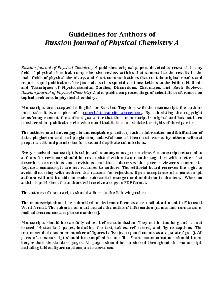 A Guidelines For Authors of Russian Journal of Physical Chemistry A ...
