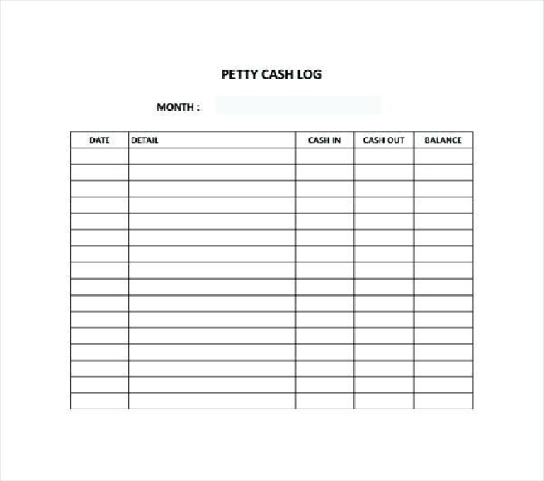 Petty Cash Log Sample | PDF