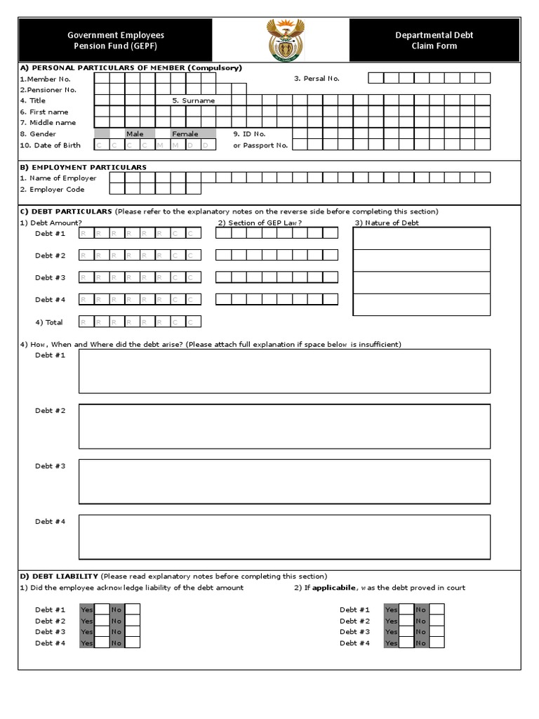 Annex C - Dept Debt FORM v4 | PDF | Government | Private Law