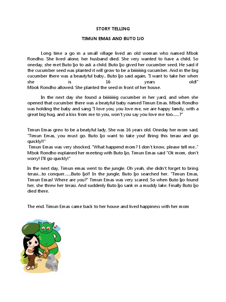 Story Telling Buto Ijo Dan Timun Emas | PDF