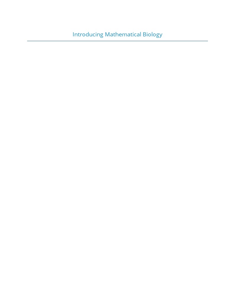 Introducing Mathematical Biology 1689173206 | PDF | Stability Theory ...