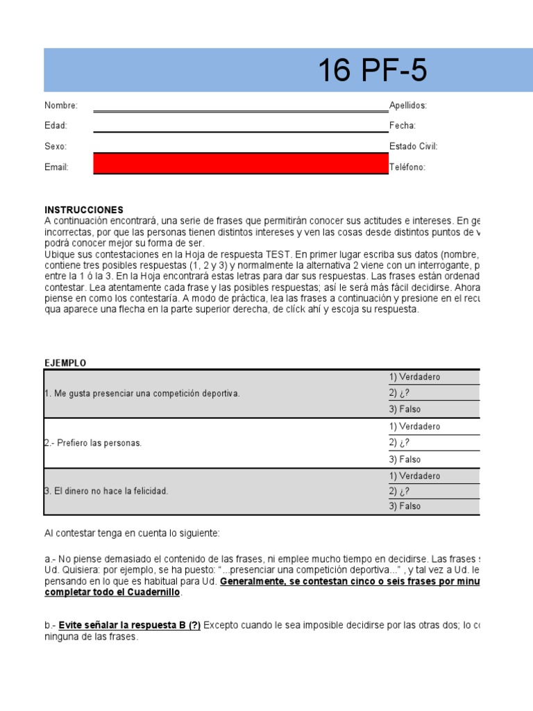 16 PF-5 Selección | PDF