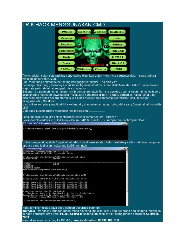 Trik Hack Menggunakan CMD | PDF