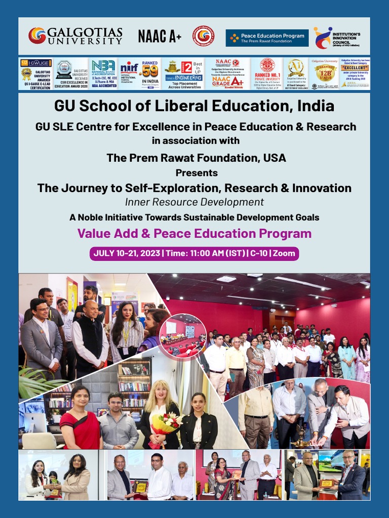 Value Add & Peace Education Program For Student Brochure - CDR 1 | PDF ...