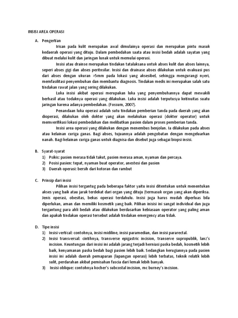 21 Ns - Wandra Yardi. D, S.Kep Insisi Area Operasi | PDF | Kesehatan ...