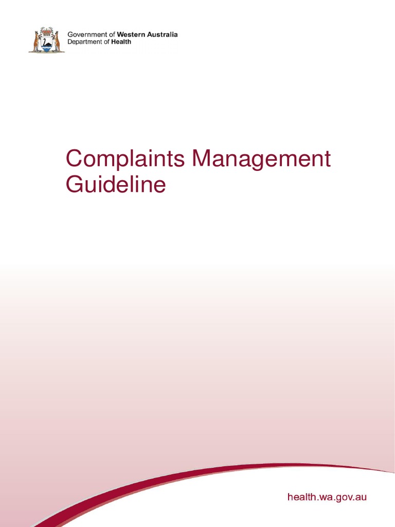 Complaints Management Guideline | PDF | Risk | Health Care