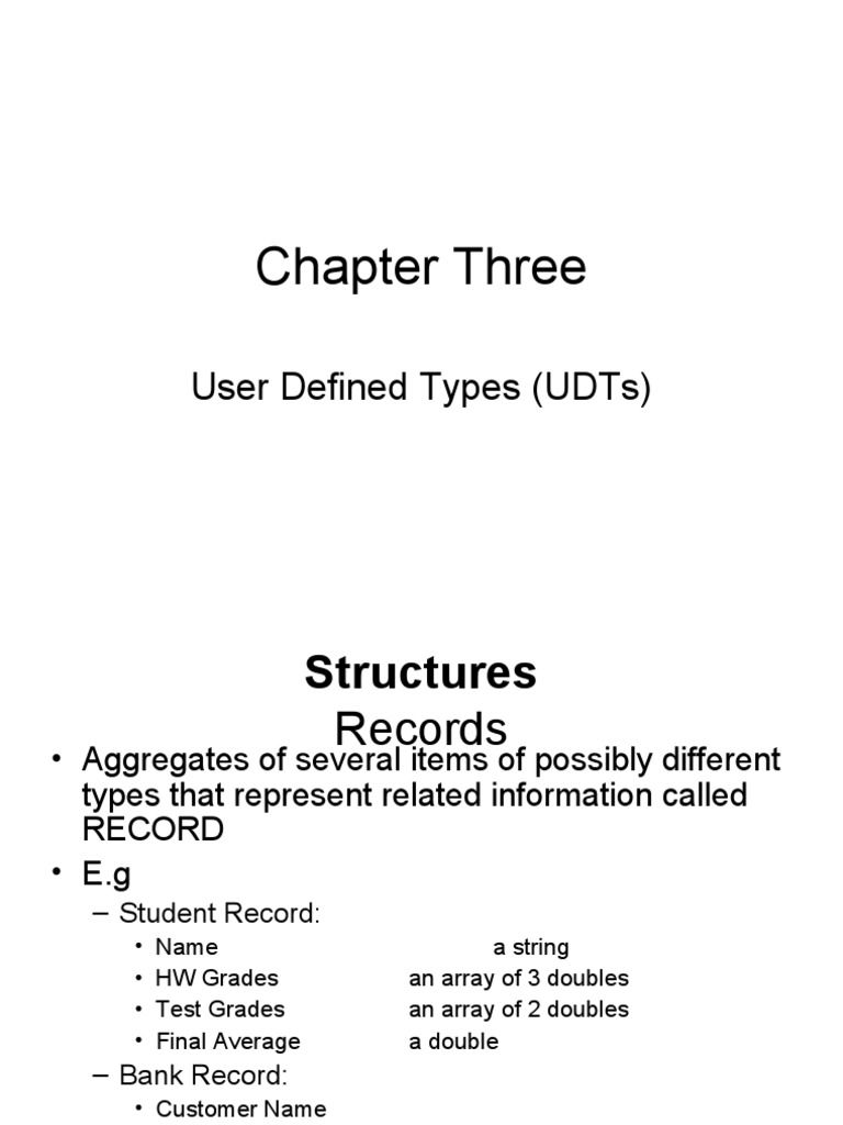Ch 3 User Defined Types Udts Pdf Pointer Computer Programming Computer Engineering