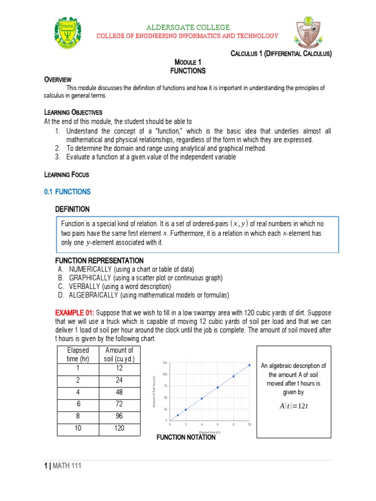 Module 01 Functions | Download Free PDF | Function (Mathematics) | Variable (Mathematics)