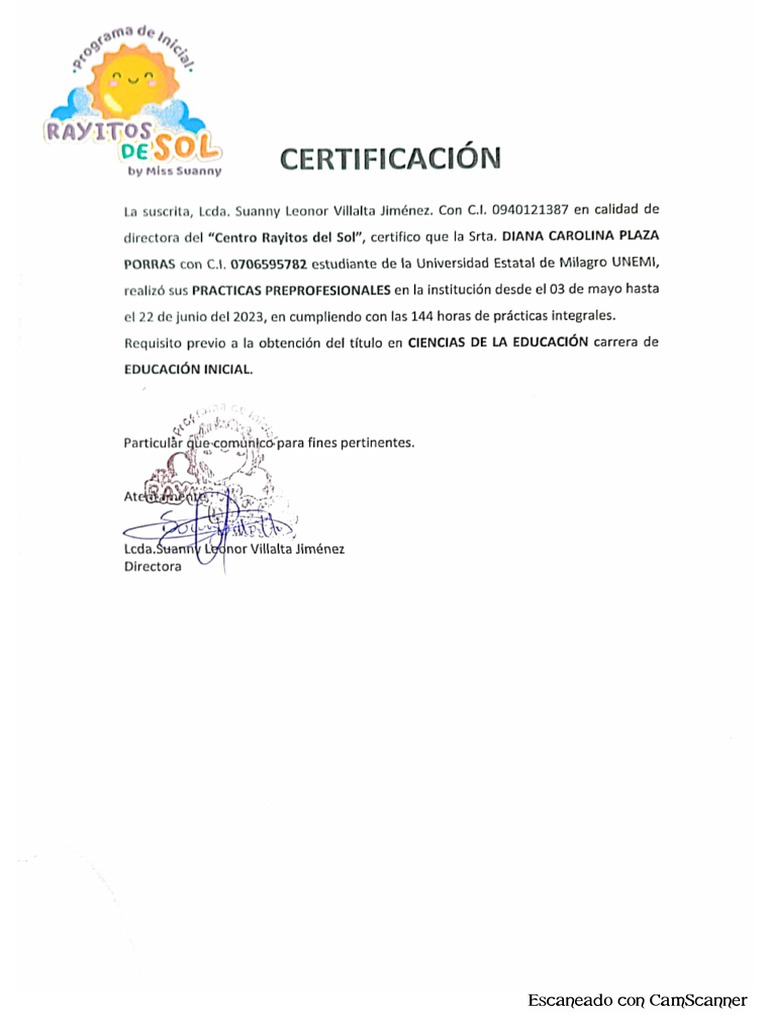 Certificado de Escuela | PDF