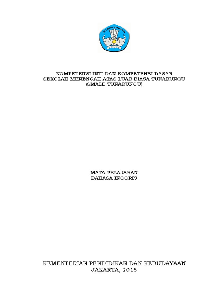 KI-KD Bhs Inggris SMALB Tunarungu | PDF | Ilmu Sosial | Sains & Matematika