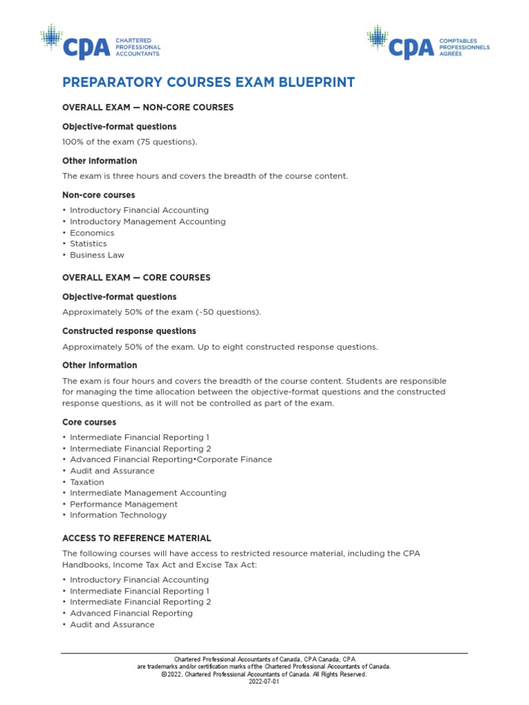 Preparatory Exam Blueprint | Download Free PDF | Accountant | Accounting