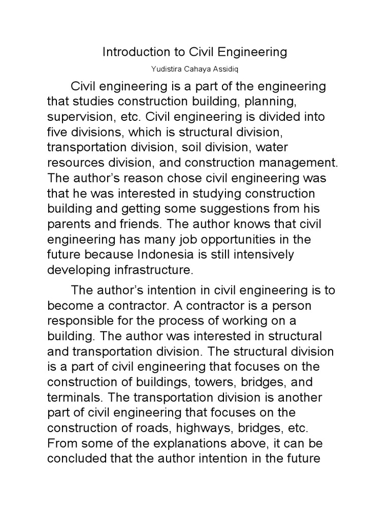 Essay Civil Engineering | PDF | Art | Computers