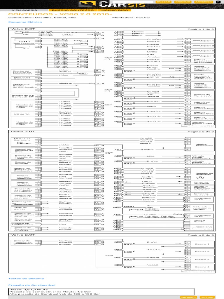 Volvo xc60 Ecu Pinout | PDF | Combustíveis | Fontes de energia química