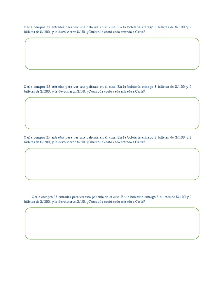 Carla Compro 25 Entradas para Ver Una Película en El Cine | PDF