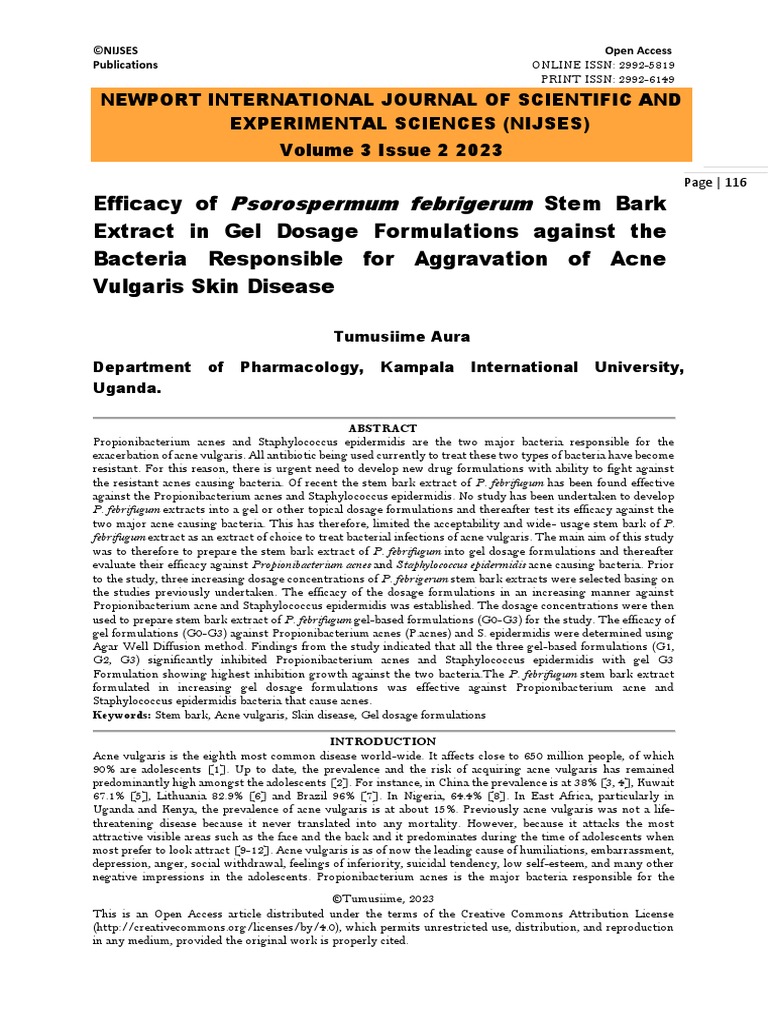 Acne Gel Formulation Study | PDF | Filtration | Topical Medication