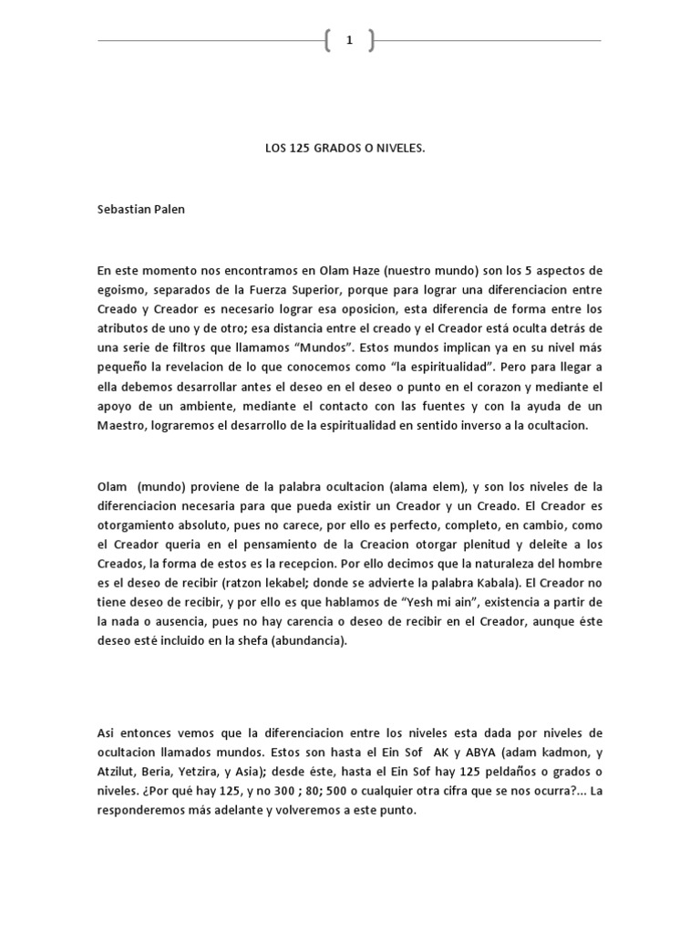 Los 125 Grados o Niveles | PDF | Science | Ciencia filosófica