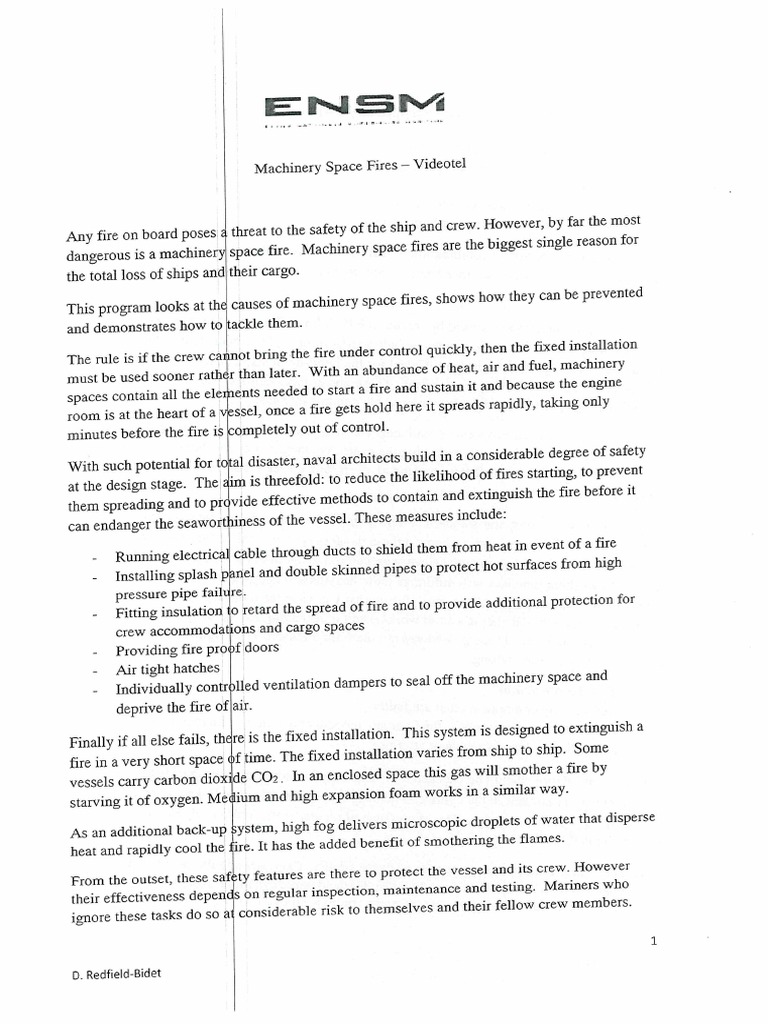 Machinery Spaces Fires Texte | PDF