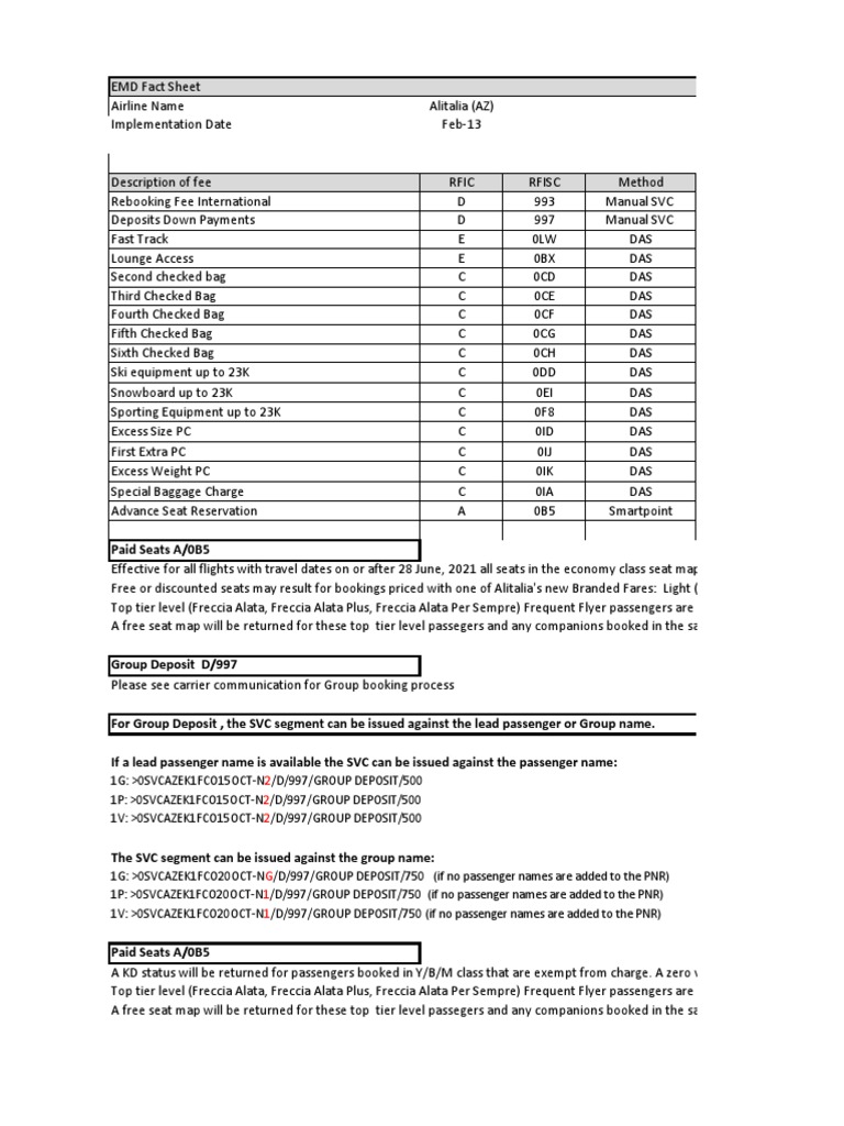 Airline EMD FactSheet - Master | PDF | Airlines | Transport Companies