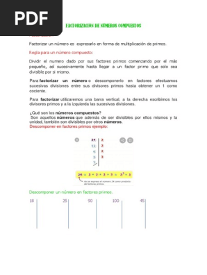 Factores Y Números Compuestos Resuelto:Indique Al Menos Dos
