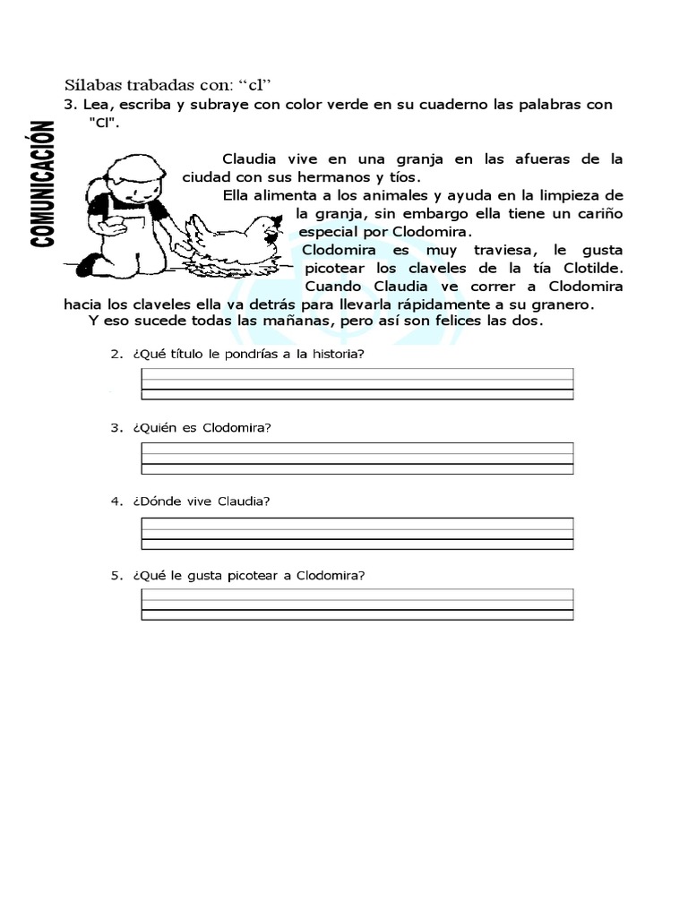 Sílabas Trabadas: Actividades con "cl" y "cr" | PDF | Arte | Novela ...