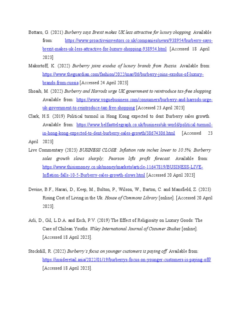 Example References Style According To Harverd Format | PDF | Cost Of ...