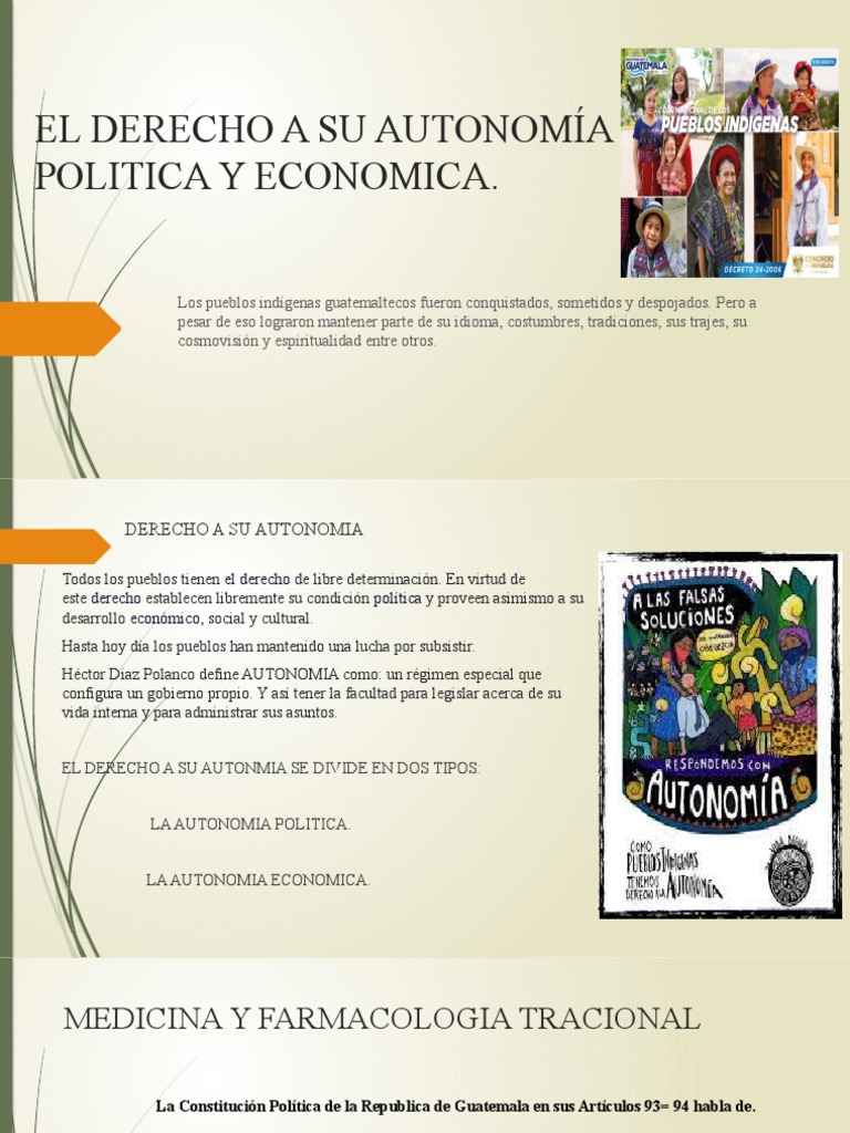 El Derecho A Su Autonomía Politica y Economica | PDF
