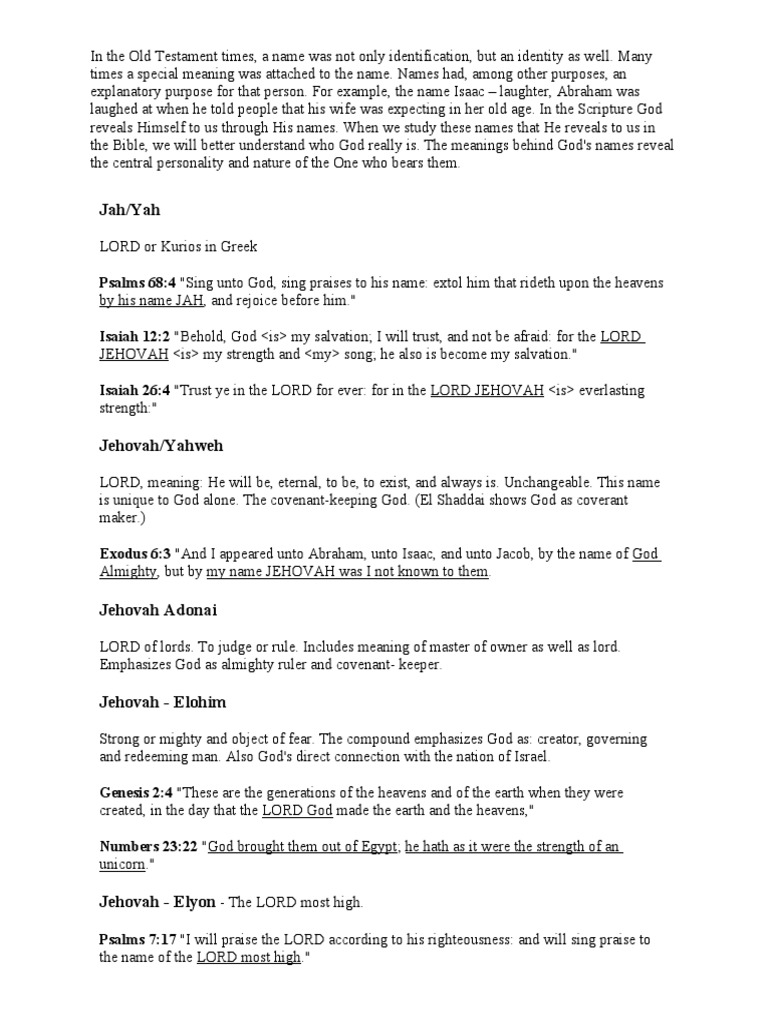 Names of God | PDF | Names Of God In Judaism | Old Testament Books