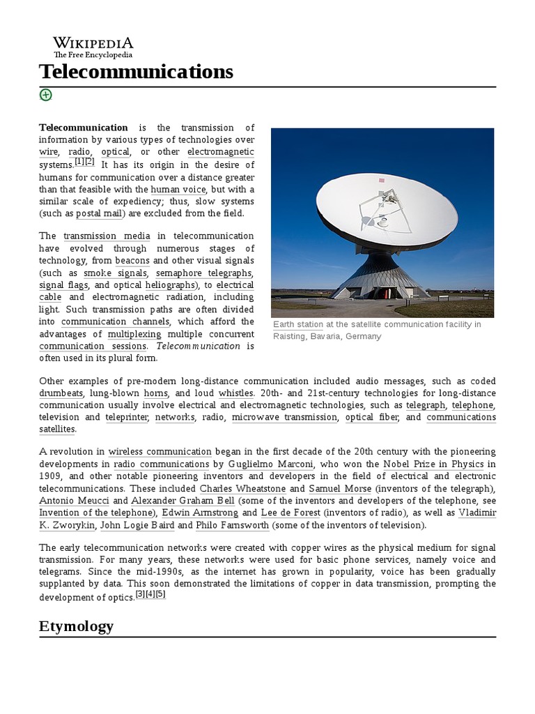 Telecommunications Pdf Telecommunications Computer Network
