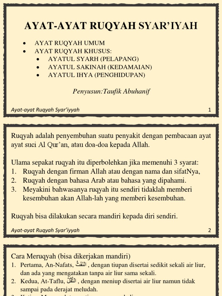 Bacaan Ruqyah Syar'iyah Mandiri | PDF