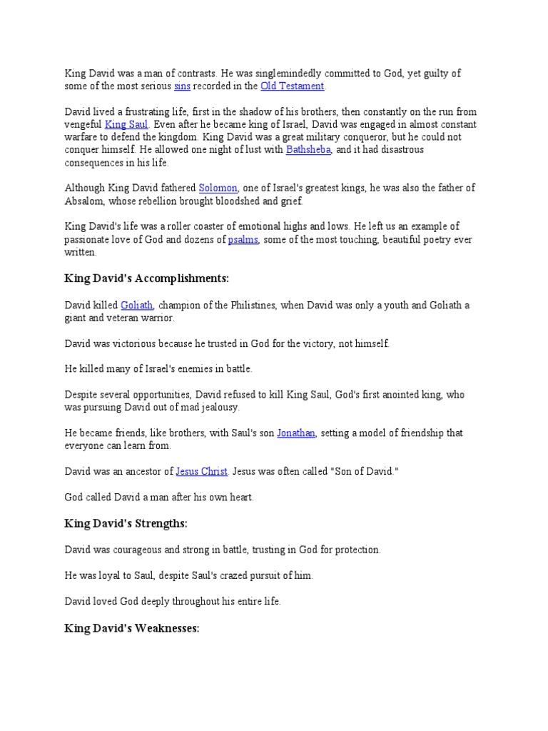 King David: Lessons in Faith | PDF | David