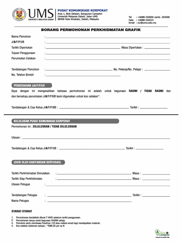 7 Borang Permohonan Perkhidmatan Grafik | PDF
