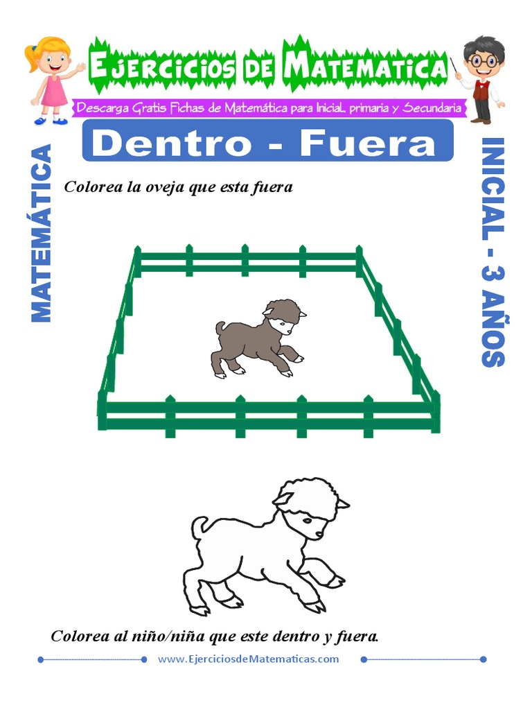 Ejercicios de Fuera y Dentro para Inicial de Años | PDF