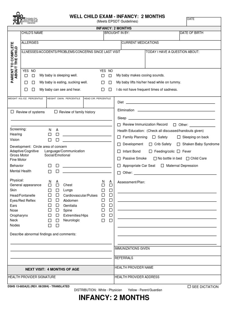 2 Months Well Child Check | Download Free PDF | Infants | Breastfeeding