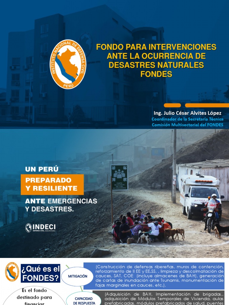 3er PPT Aplicacion Del FONDES INDECI | PDF | Presupuesto | Riesgo