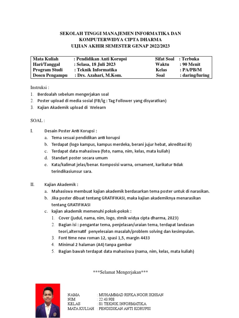Uas - Muhammad Rifka Noor Ikhsan - 2243908 - s1 Teknik Informatika ...