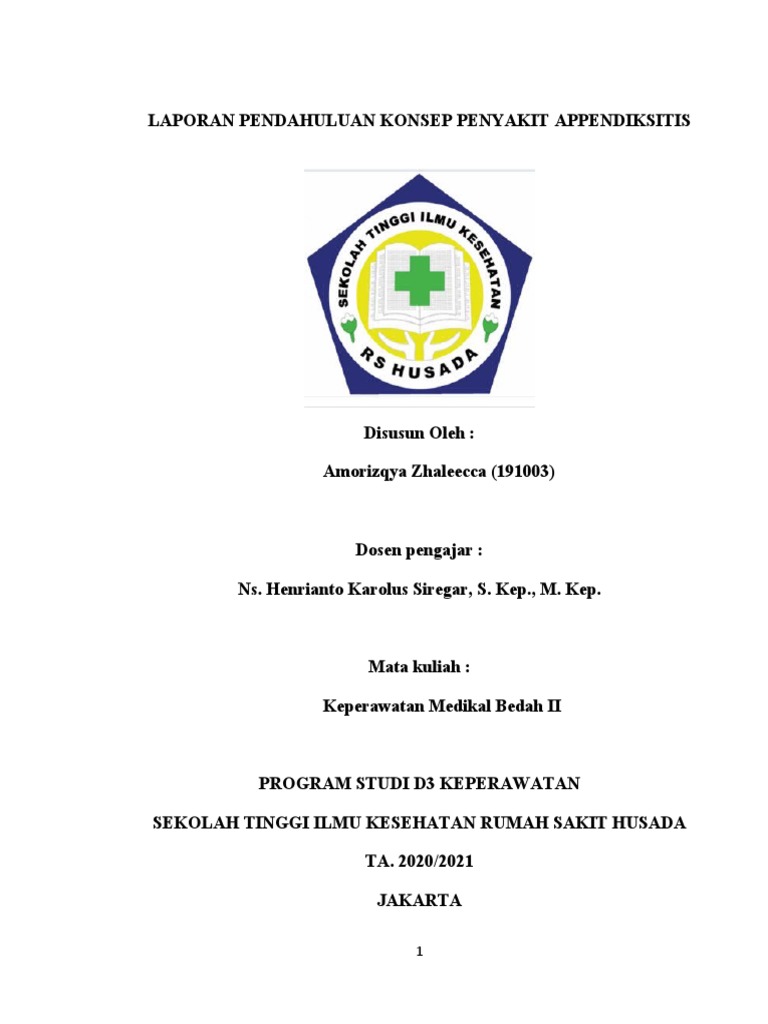Laporan Pendahuluan Appendiksitis | PDF