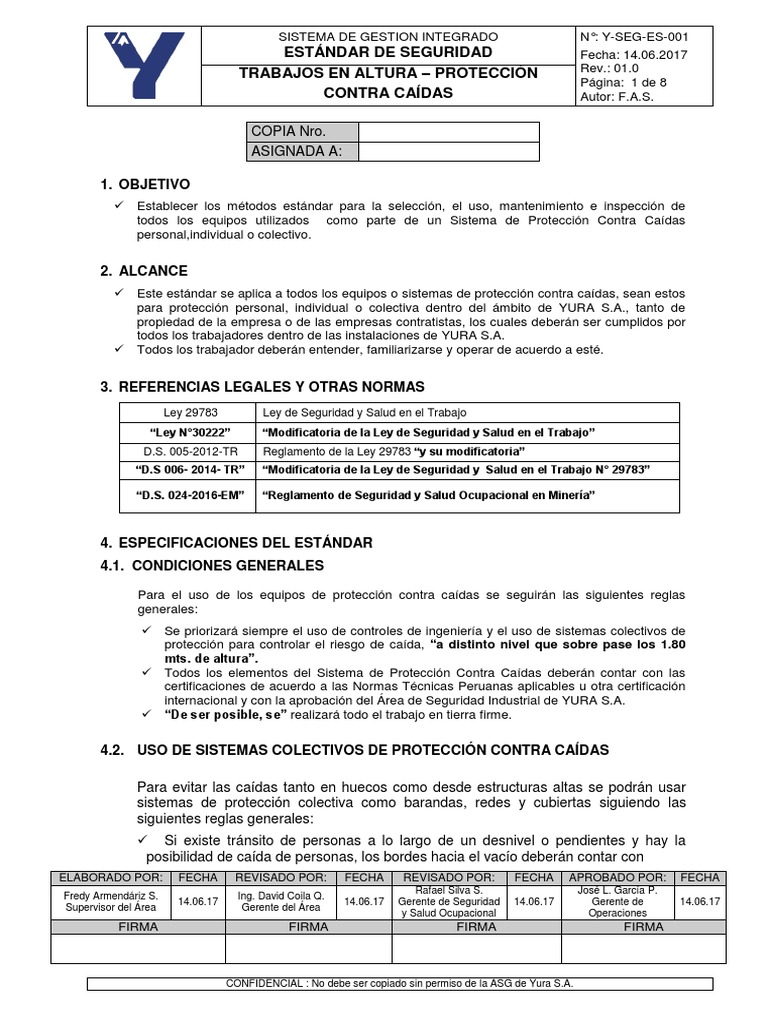 Anexo #29 - Estándar Trabajos en Altura | Descargar gratis PDF | Cuerda ...