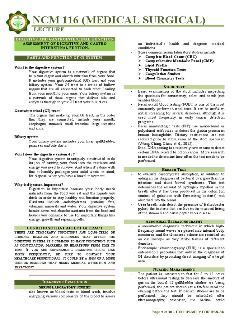 NCM 116 G.I Trans Group 2 | PDF | Colonoscopy | Gastrointestinal Tract