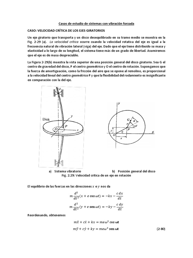 2.4 Casos de Estudio - Velocidad Critica de Ejes Rotatorios | PDF | Rotación | Movimiento (física)
