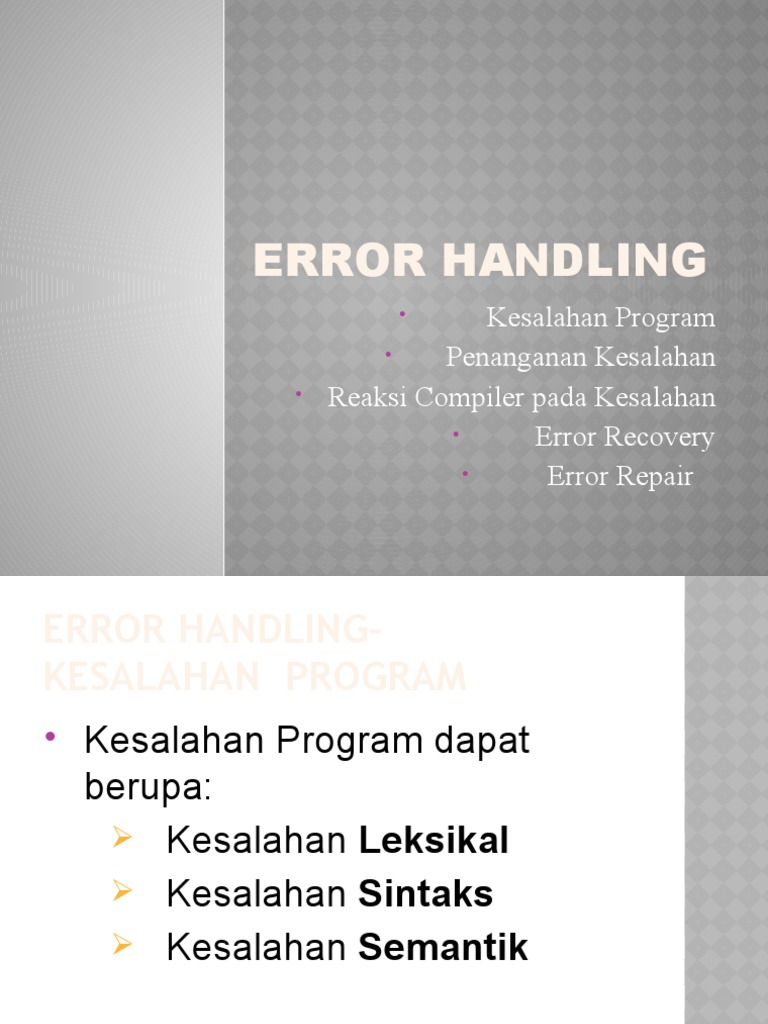 Penanganan Kesalahan (Error Handling) | PDF