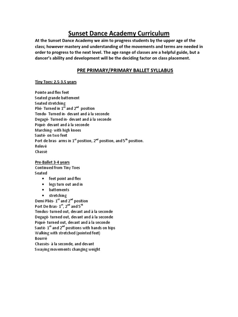 SDA Syllabus Ctd. | PDF | Dances | Physical Exercise