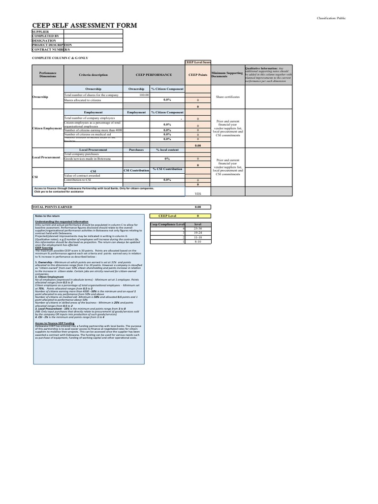 CEEP Self Assessment Return | PDF | Procurement | Employment