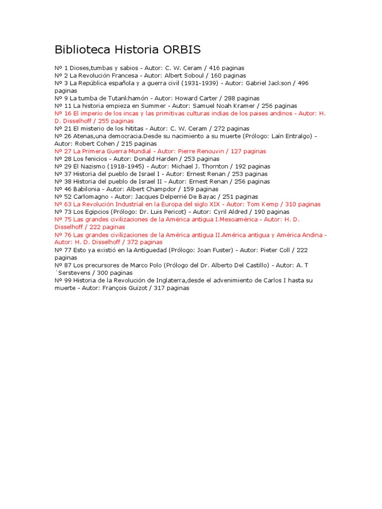 Biblioteca Historia Orbis | PDF | Historia