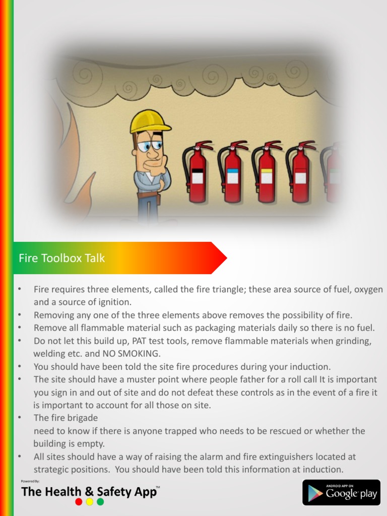 Fire Safety Toolbox Talk Essentials | PDF
